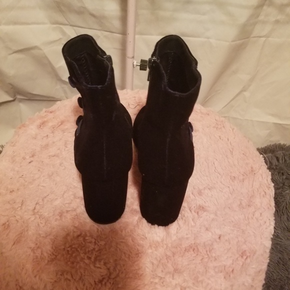 na | Shoes | Dark Blue Velvet Dress Booties | Poshmark